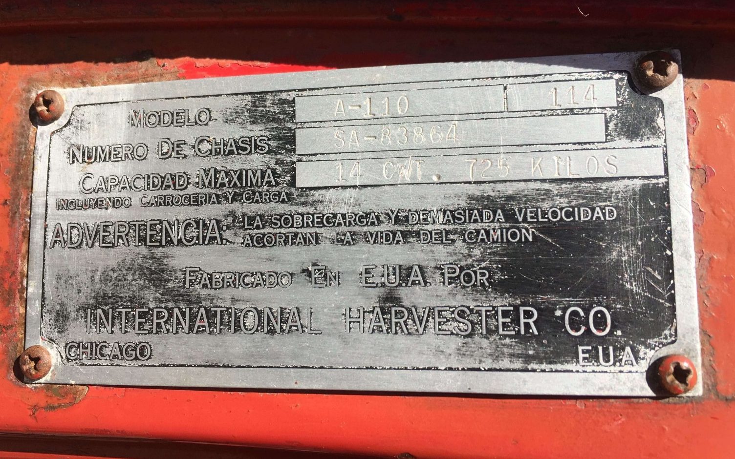 1958 International tag | Barn Finds